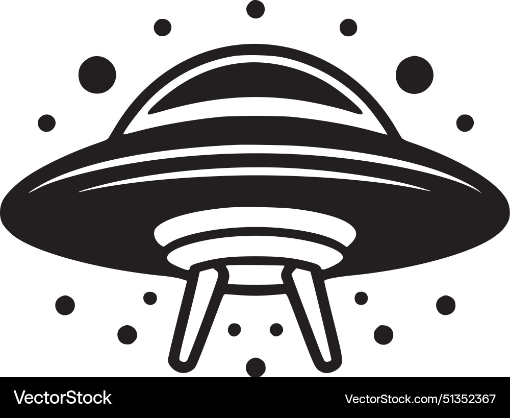Ufo - minimalist and simple silhouette Royalty Free Vector