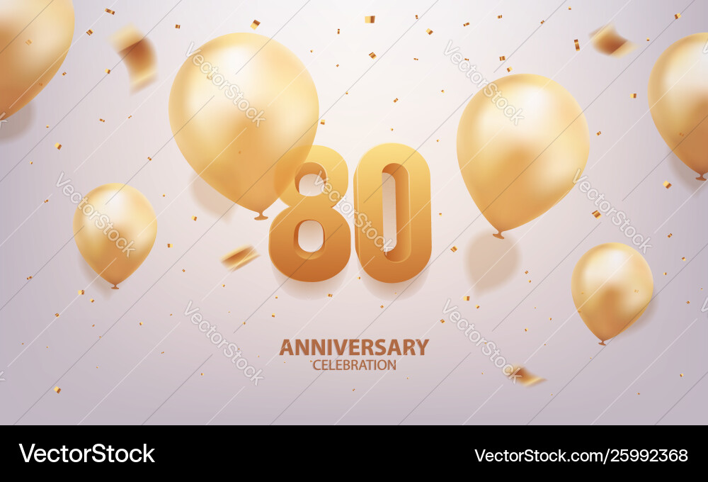 80th anniversary celebration Royalty Free Vector Image