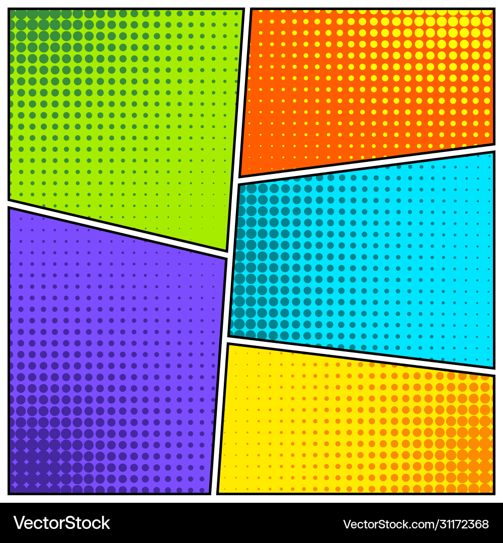 Cartoon comic backgrounds set comics book Vector Image