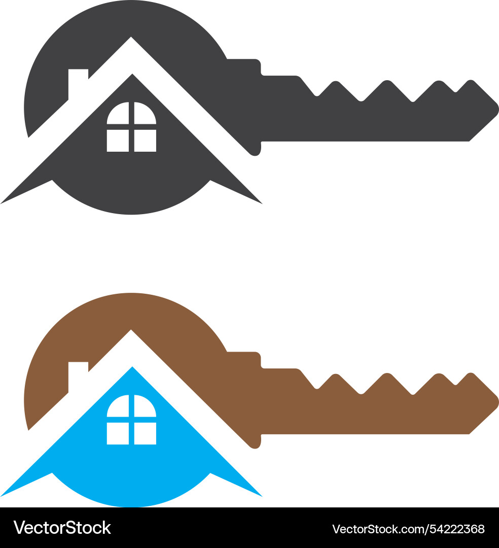 Creative key house security logo design home icon Vector Image