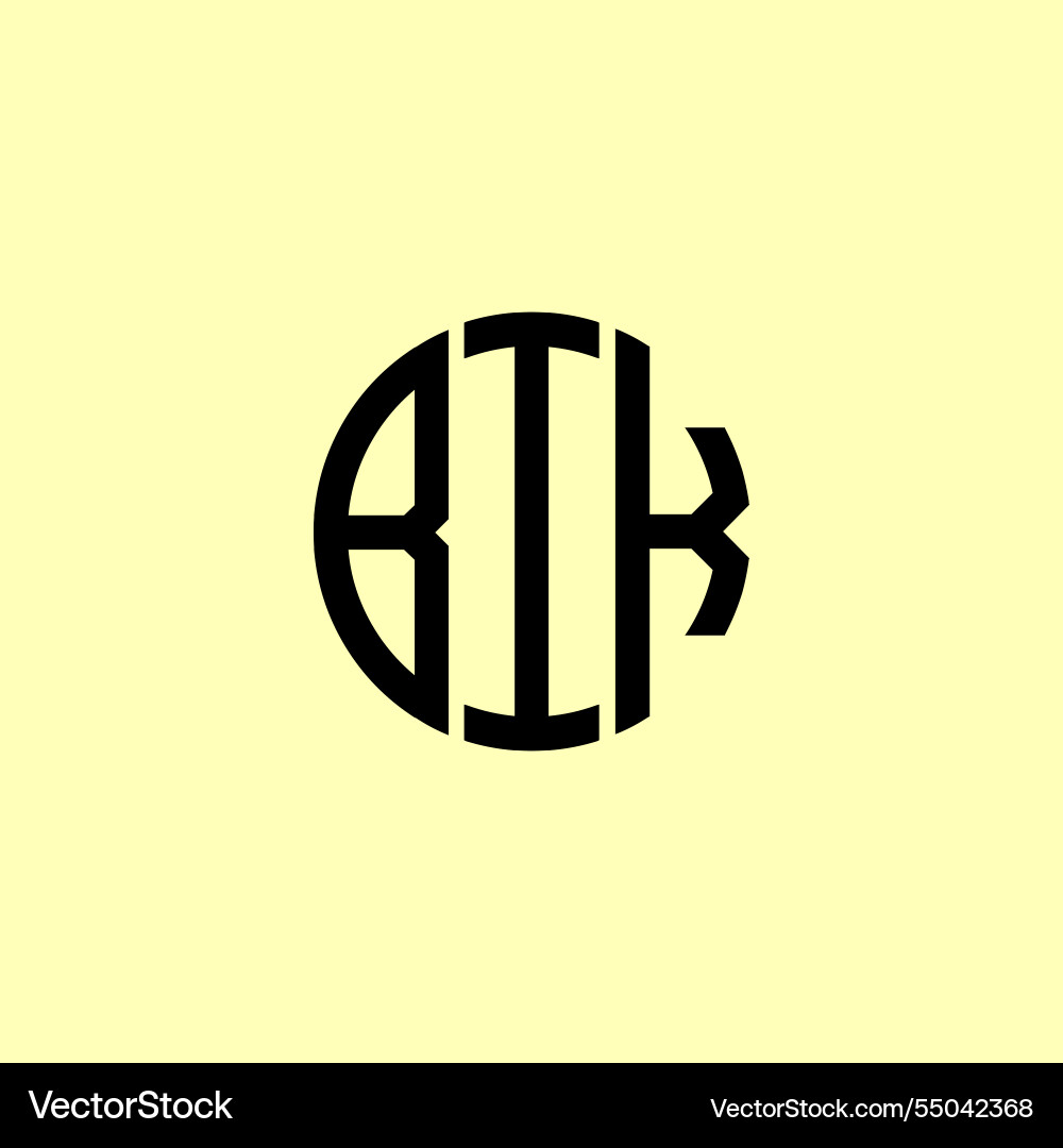 Creative rounded initial letters bik logo Vector Image