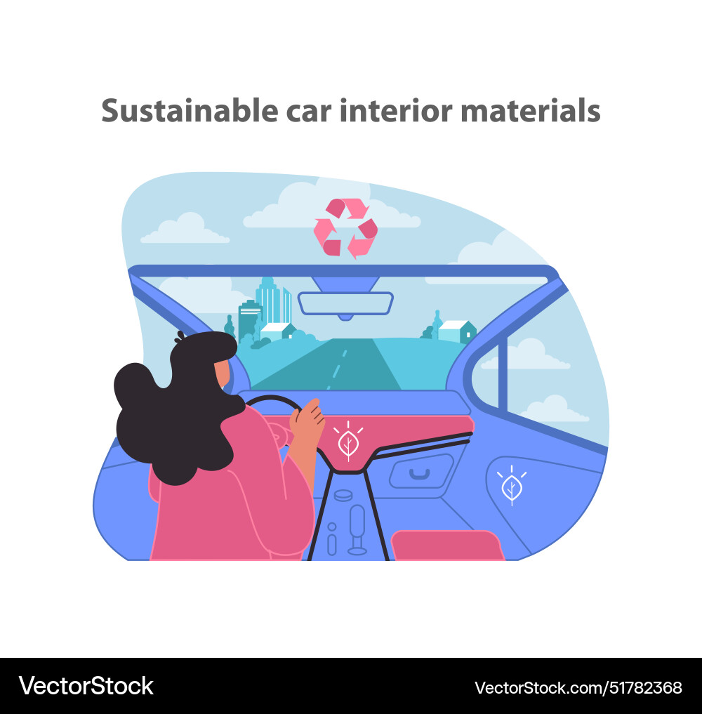 Eco-conscious driving experience a focus Vector Image