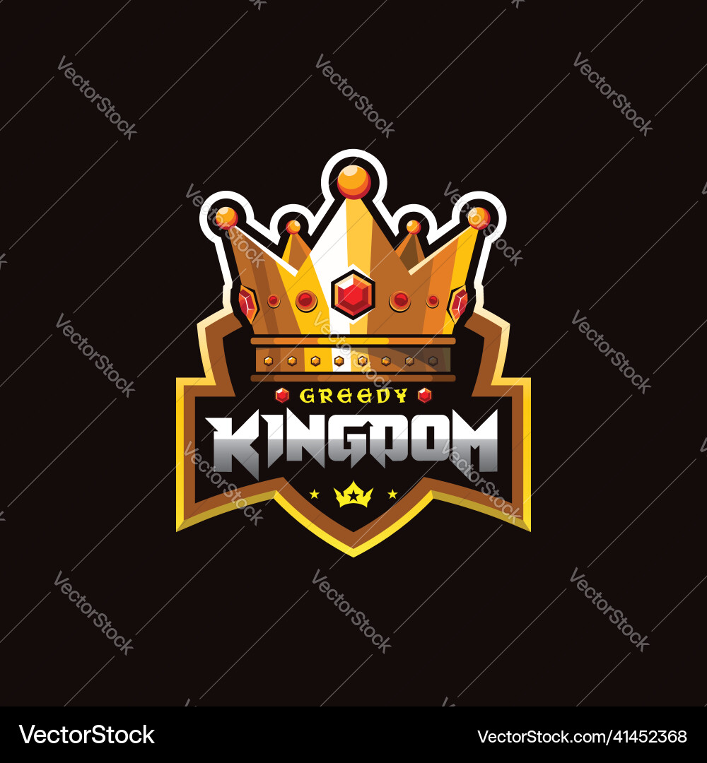 King crown esport logo gaming Royalty Free Vector Image
