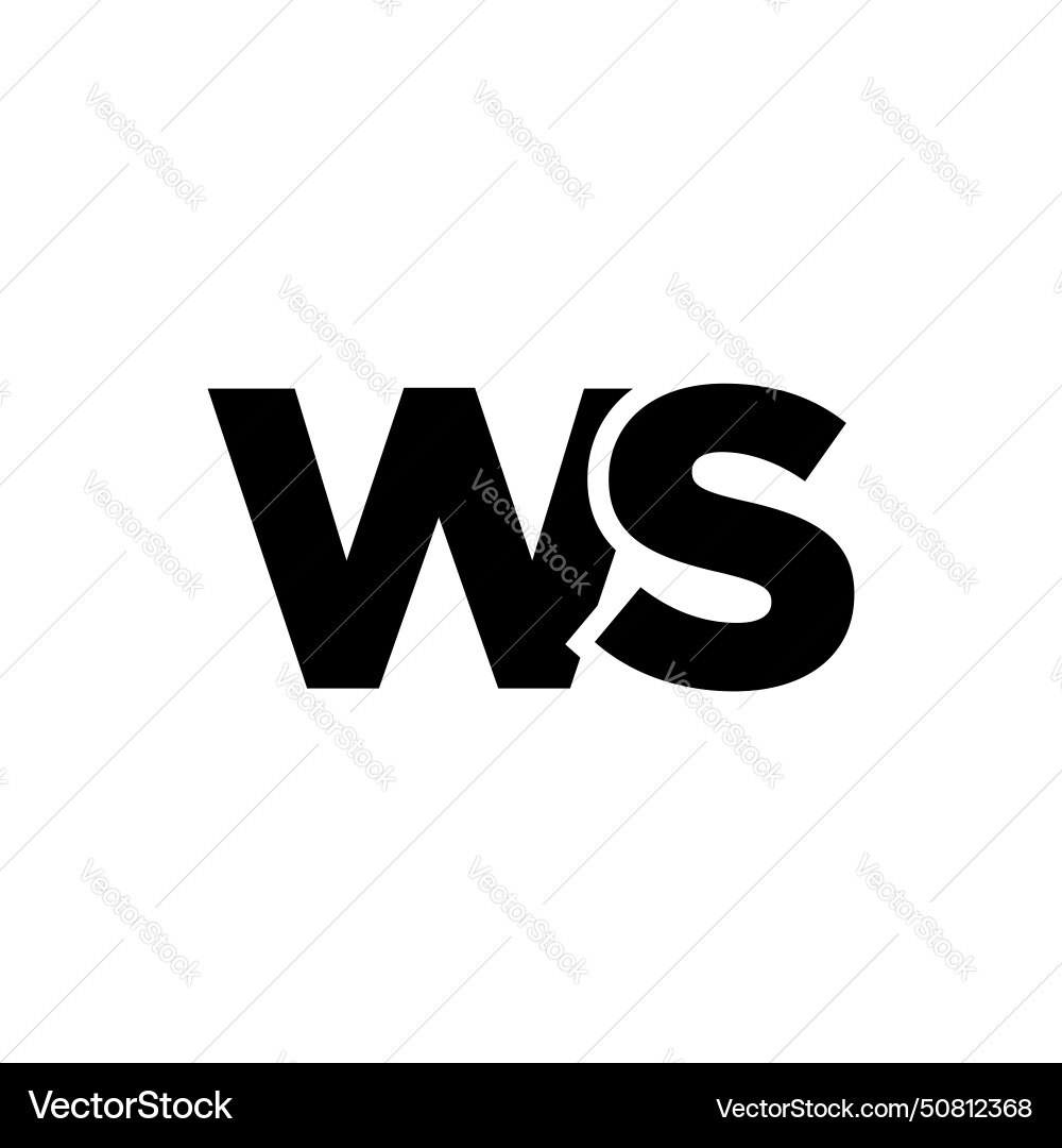 Letter w and s ws logo design template minimal Vector Image
