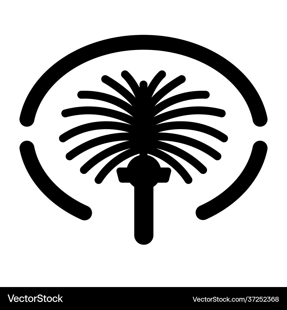 Palm jumeirah icon dubai island map Royalty Free Vector
