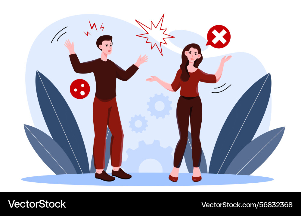 People misunderstand each other man and woman Vector Image