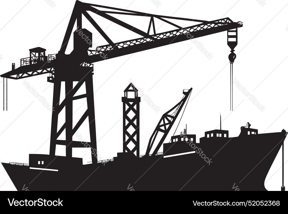 Seaport logistics solutions shipping crane design Vector Image