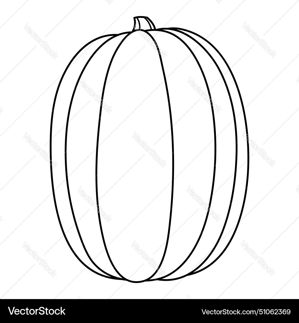 Autumn pumpkin simple line icon hand drawn Vector Image