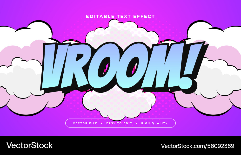 Blue white and purple violet vroom 3d editable Vector Image