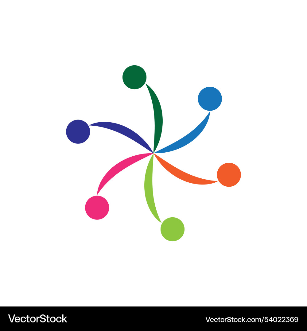 Colorful people and community logo Royalty Free Vector Image