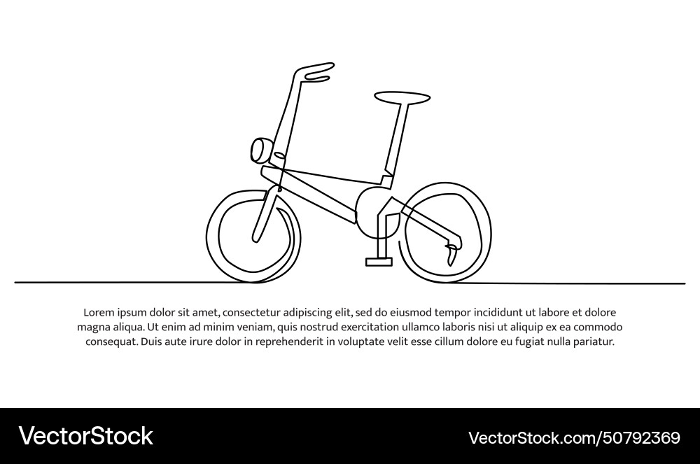 Continuous line design of childrens bicycleone Vector Image
