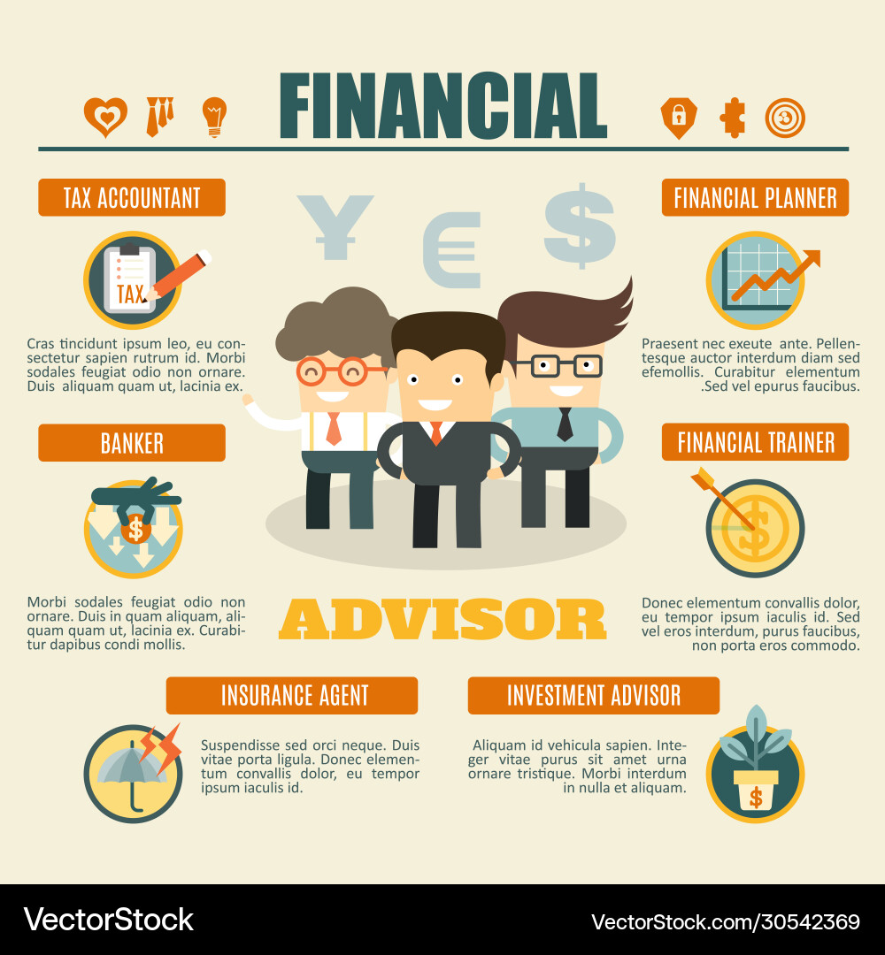 Financial advisor infographics Royalty Free Vector Image