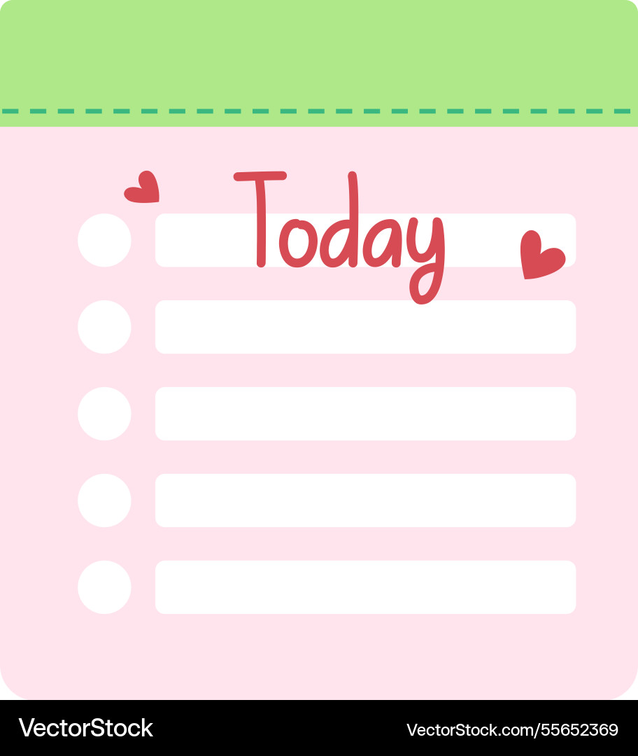 Today notebook sheet Royalty Free Vector Image