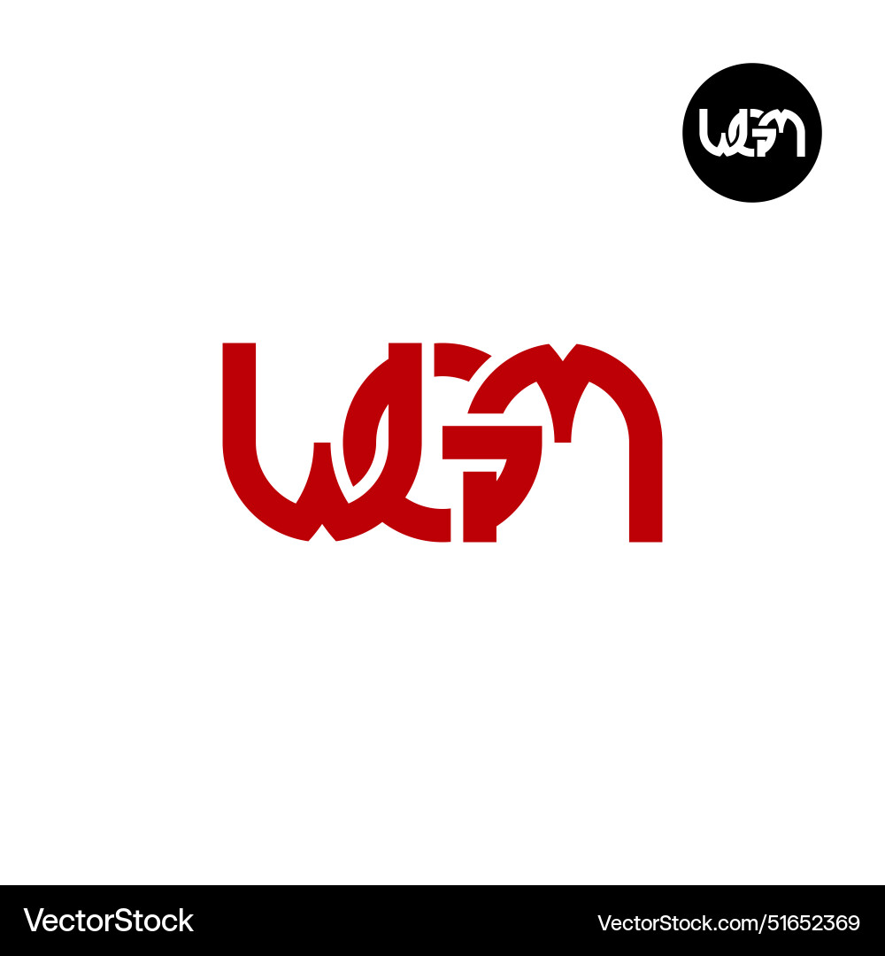 Wgm logo letter monogram design Royalty Free Vector Image