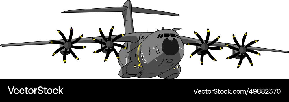 A400 military cargo aircraft drawing Royalty Free Vector