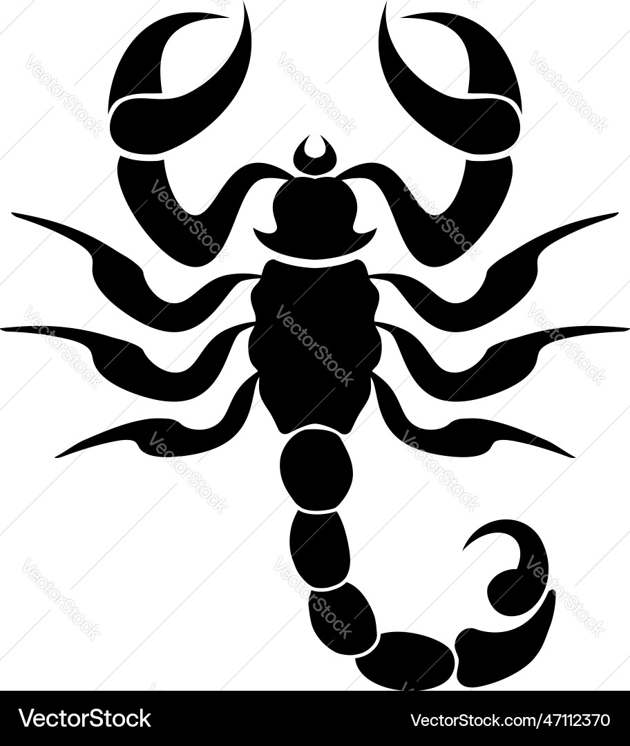 Black silhouette of scorpion Royalty Free Vector Image