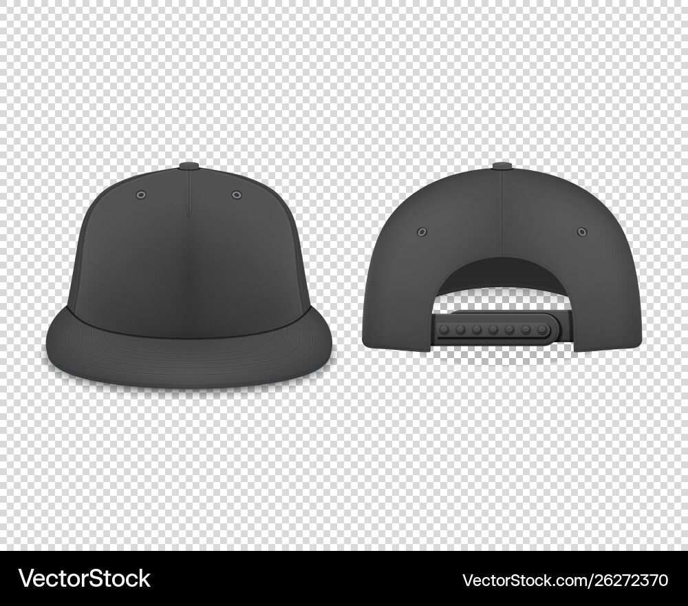 Black Snapback Baseball Cap - 3D Render Royalty Free Vector