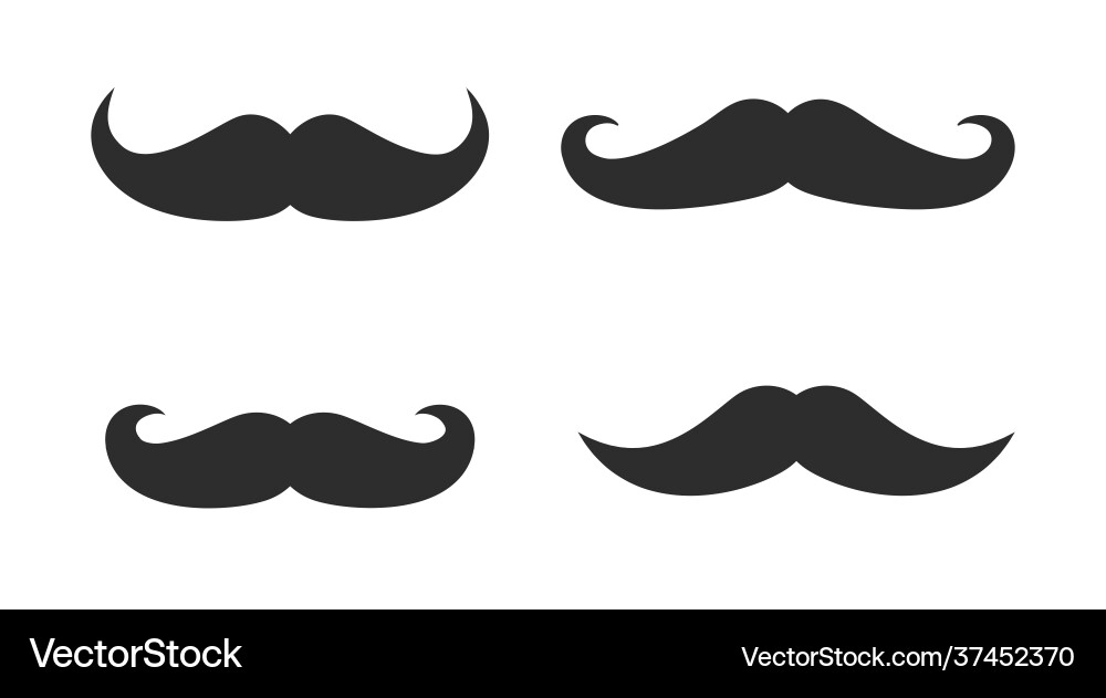 Charlie Chaplin Moustache Set Royalty Free Vector Image