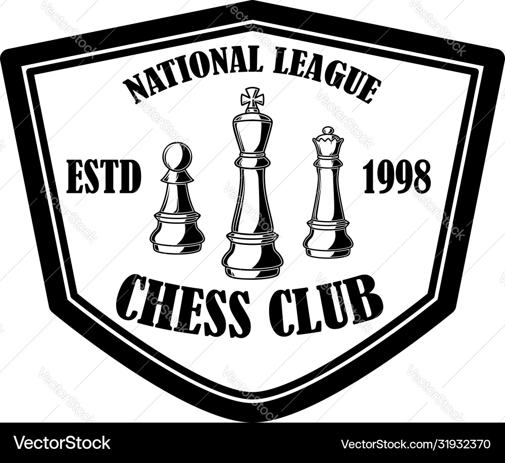 Chess club emblem template design element Vector Image