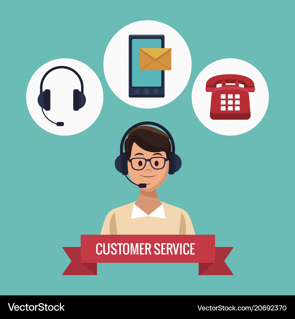 Customer service and support Royalty Free Vector Image