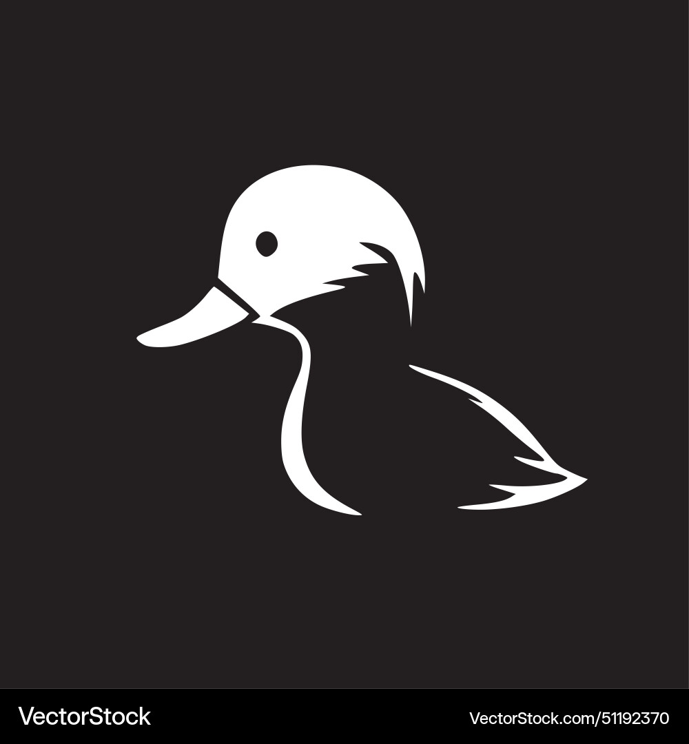 Duck - black and white isolated icon Royalty Free Vector