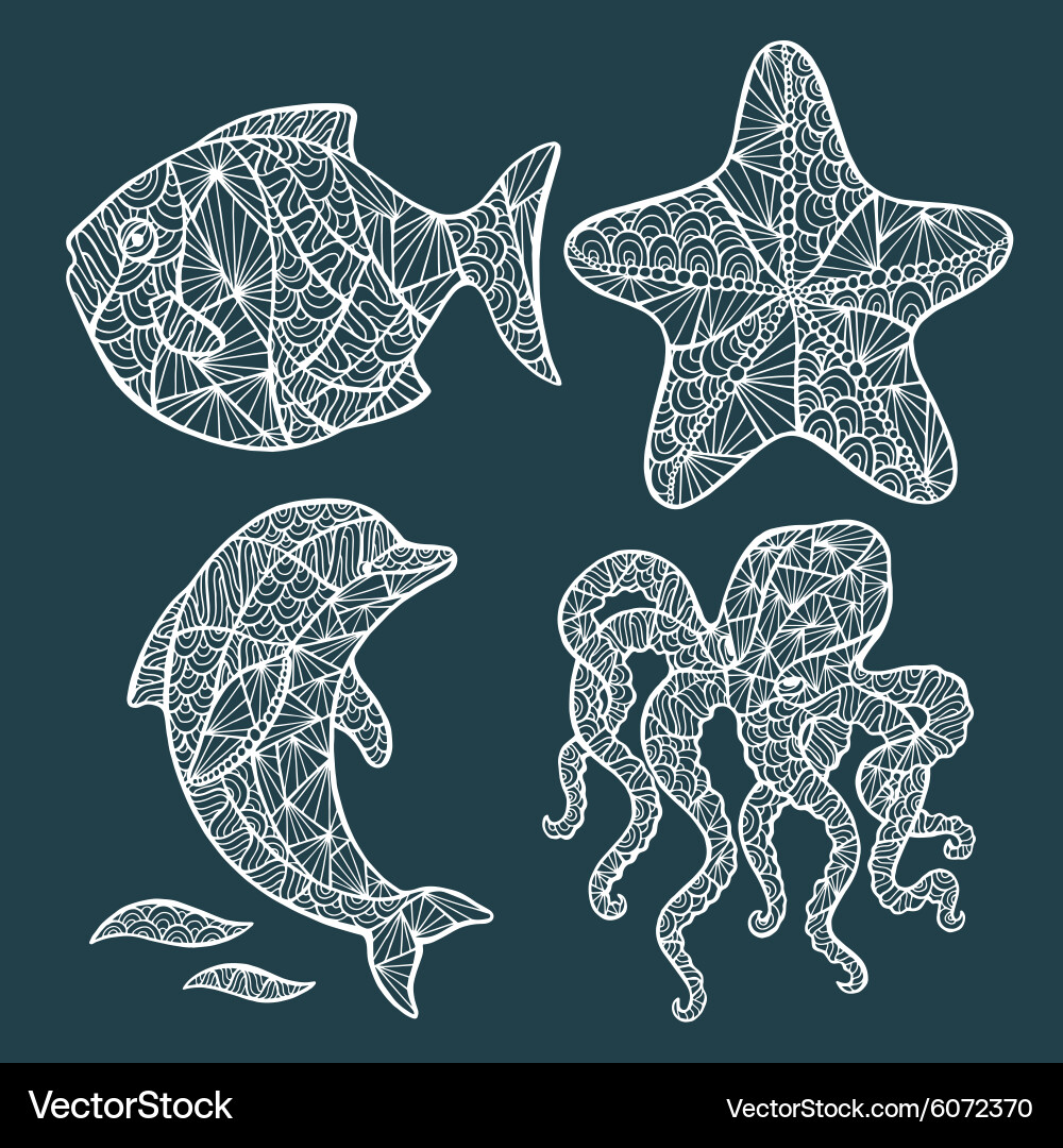 Handmade stylized set of entangle Royalty Free Vector Image