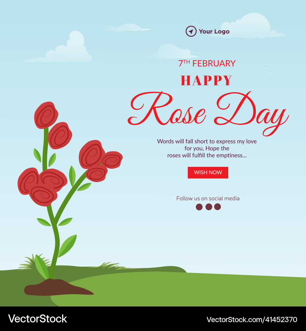 Happy rose day banner design Royalty Free Vector Image