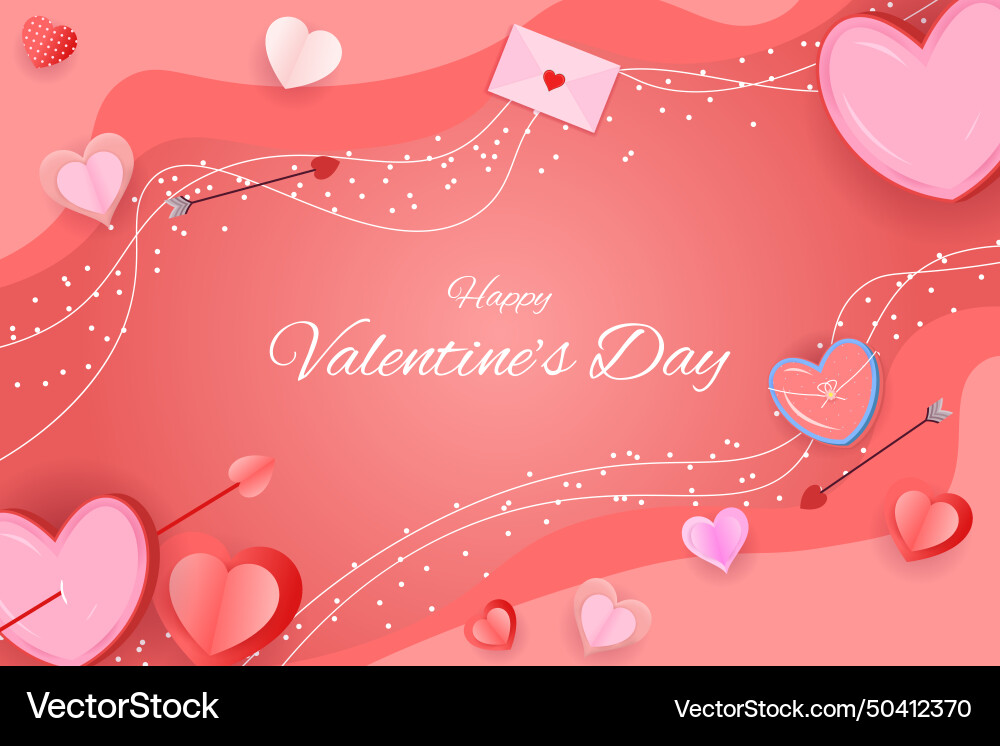Happy valentines day background with element Vector Image