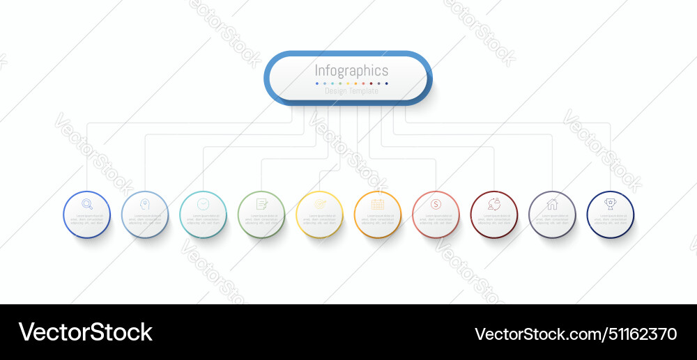 Infographic 10 options design elements Royalty Free Vector