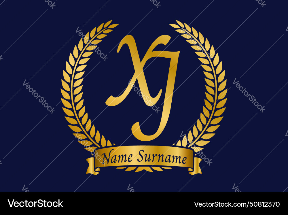 Initial letter x and j xj monogram logo design Vector Image