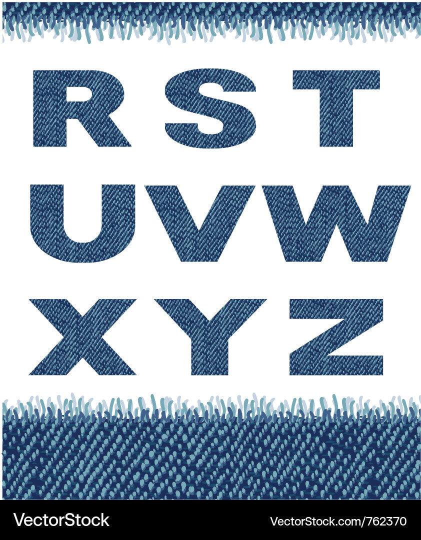 Jeans letters r-z Royalty Free Vector Image - VectorStock