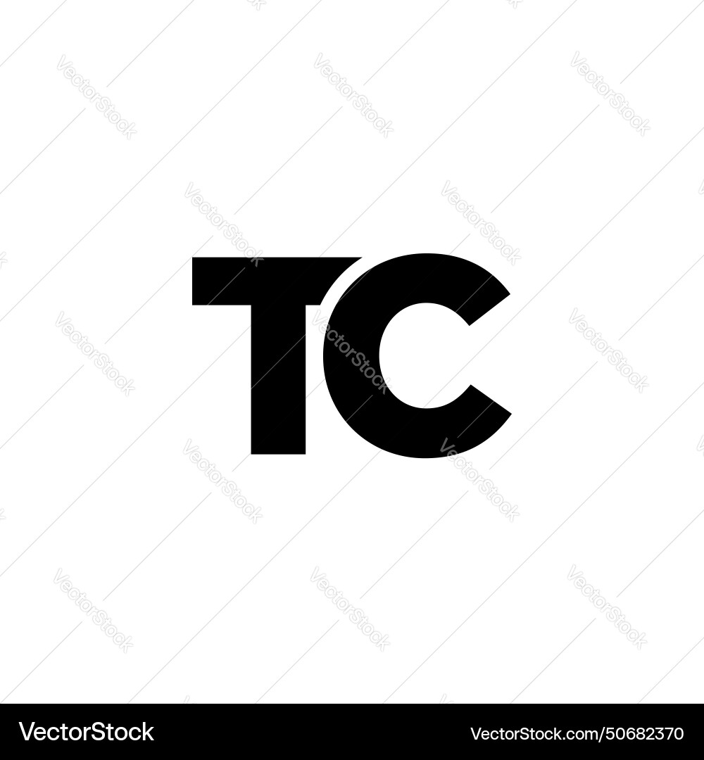 Letter t and c tc logo design template minimal Vector Image