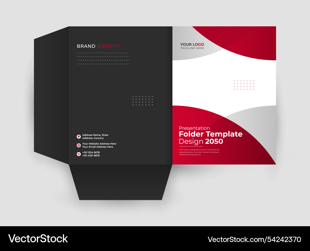 Modern presentation folder template Royalty Free Vector