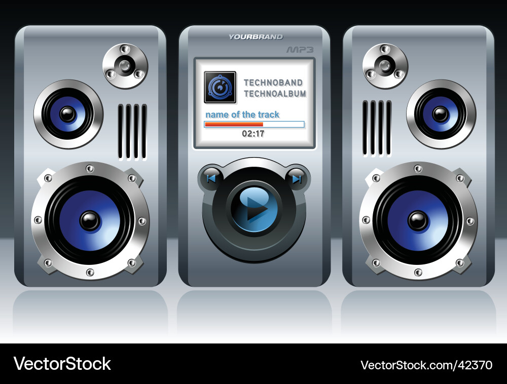 Mp3 player with speakers Royalty Free Vector Image