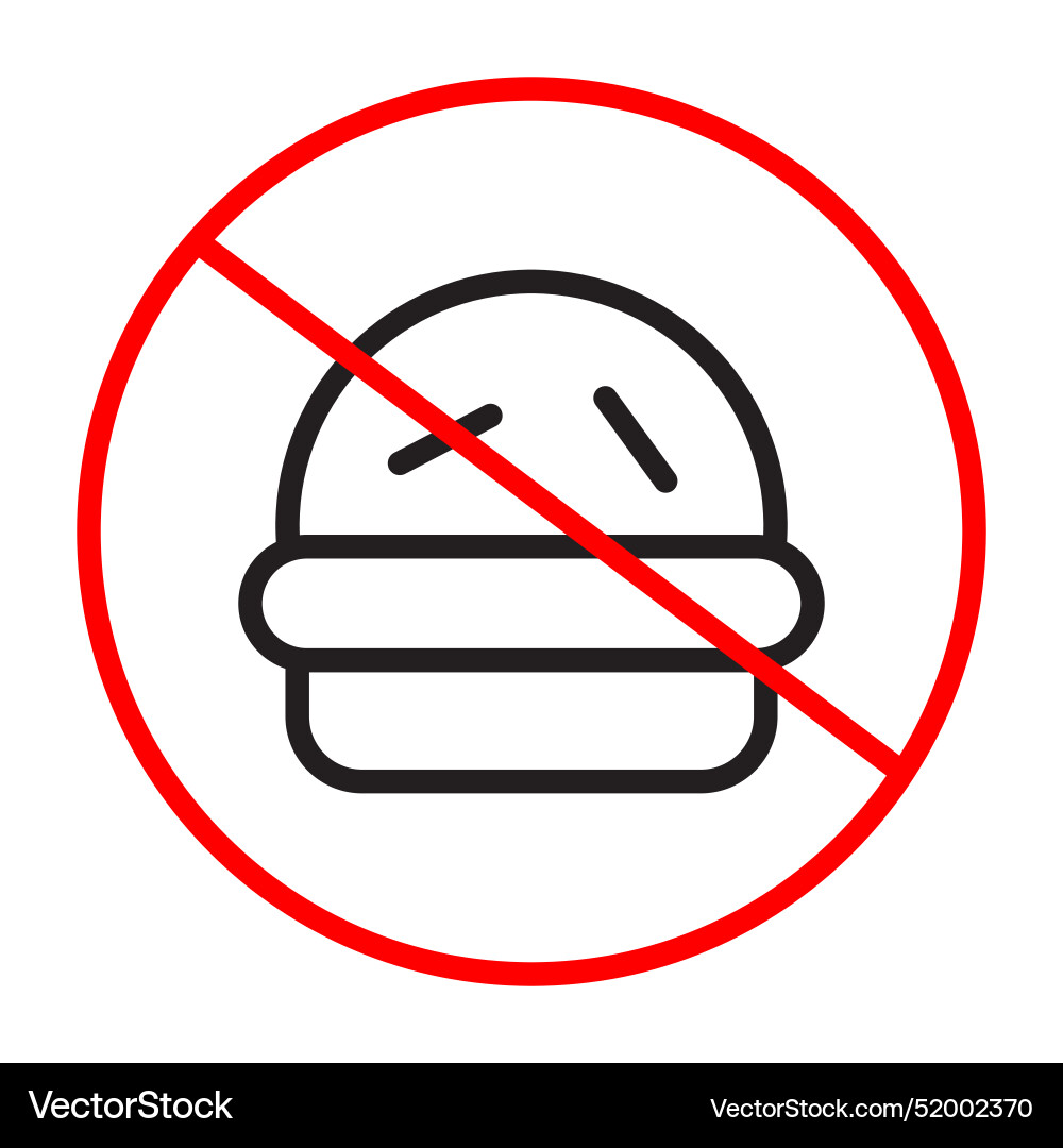 No eating allowed sign maintain cleanliness in Vector Image
