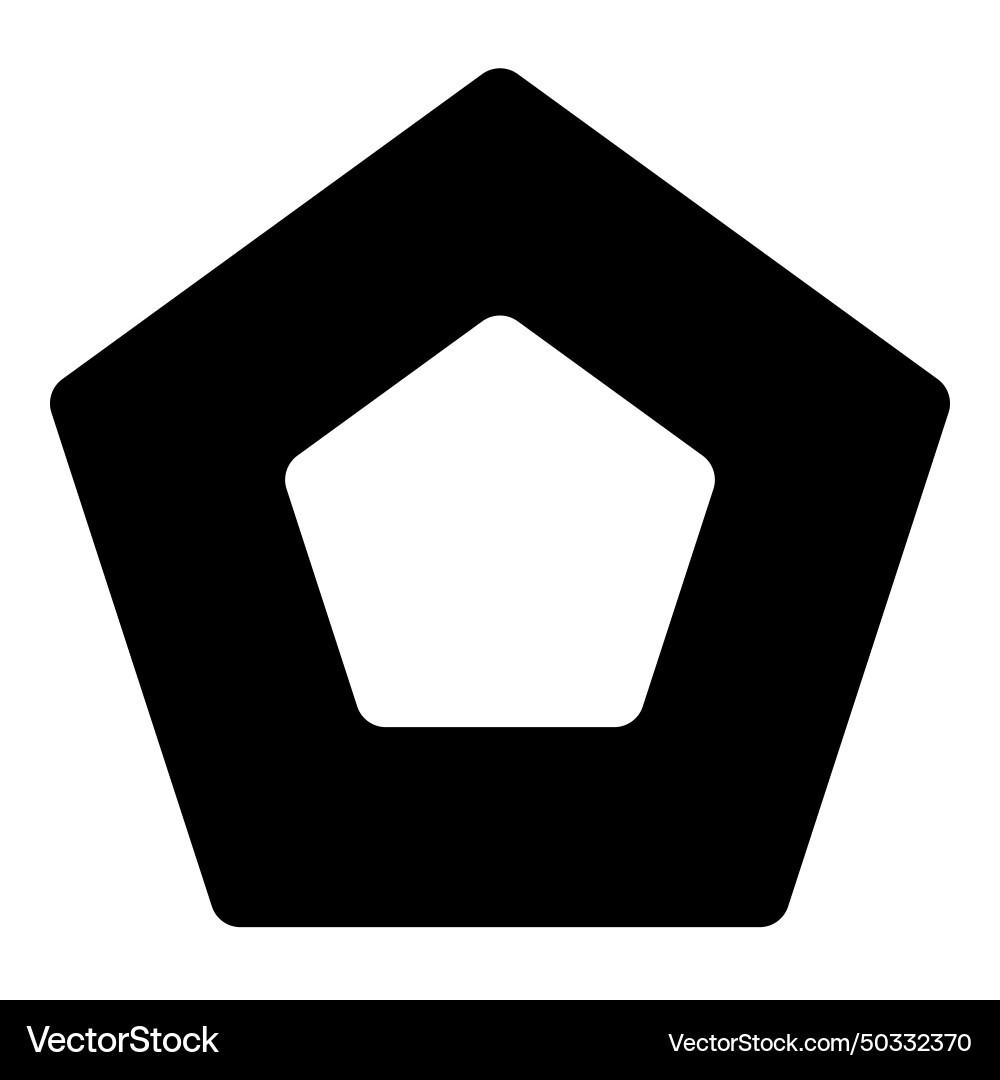 Pentagon shape flat icon isolated on white Vector Image