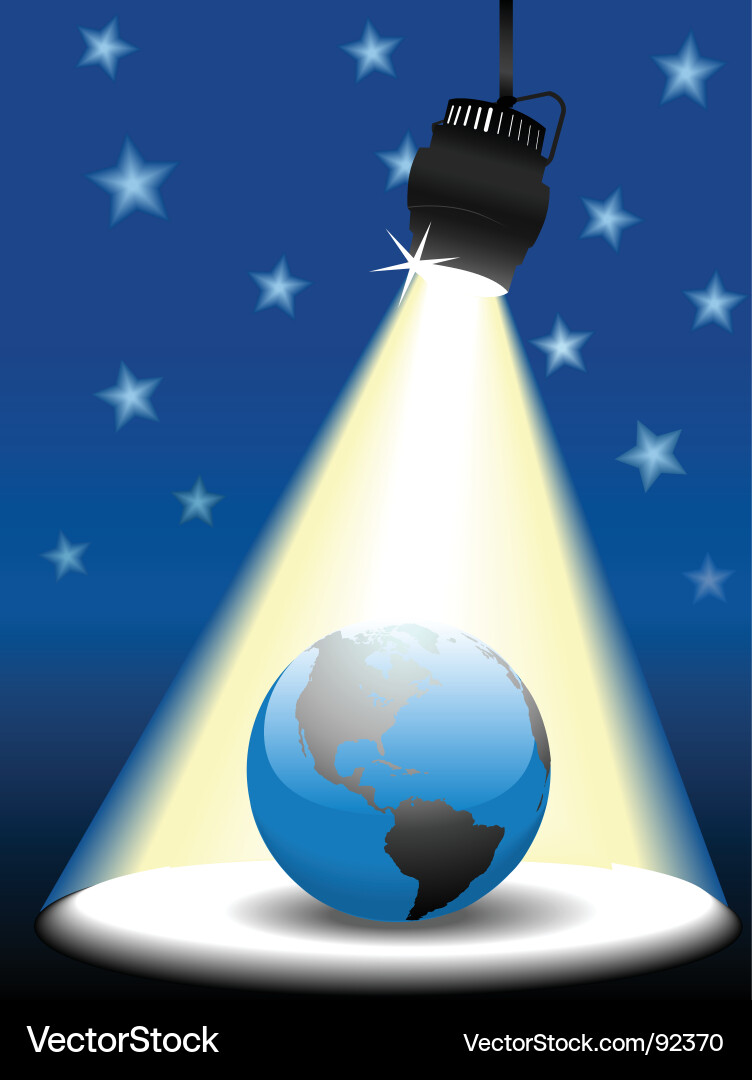 Planet earth on stage Royalty Free Vector Image