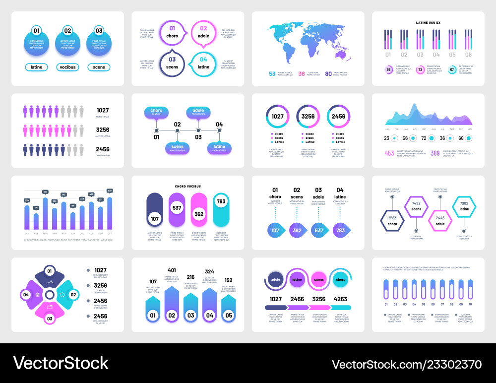 Presentation infographic elements graphs charts Vector Image