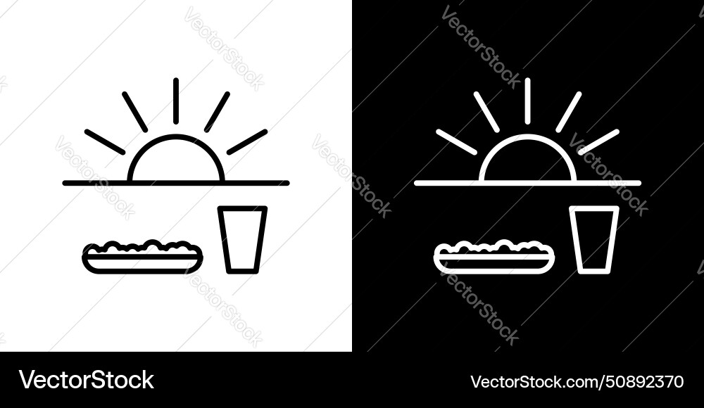 Sahur time icon set ramadan breakfast symbol Vector Image