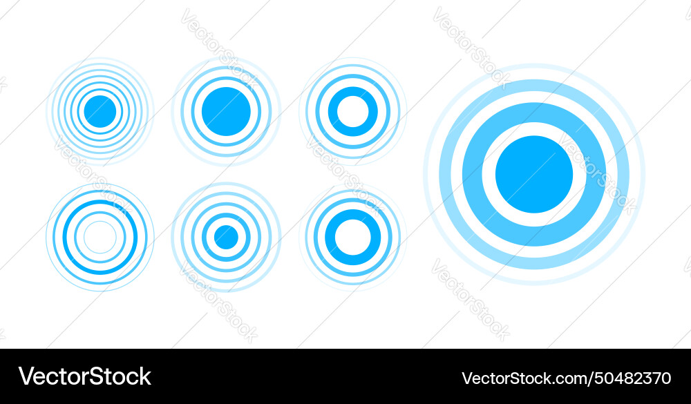Signal concentric circles rings Royalty Free Vector Image