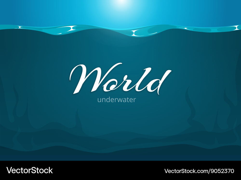 Underwater cartoon comic art background Royalty Free Vector