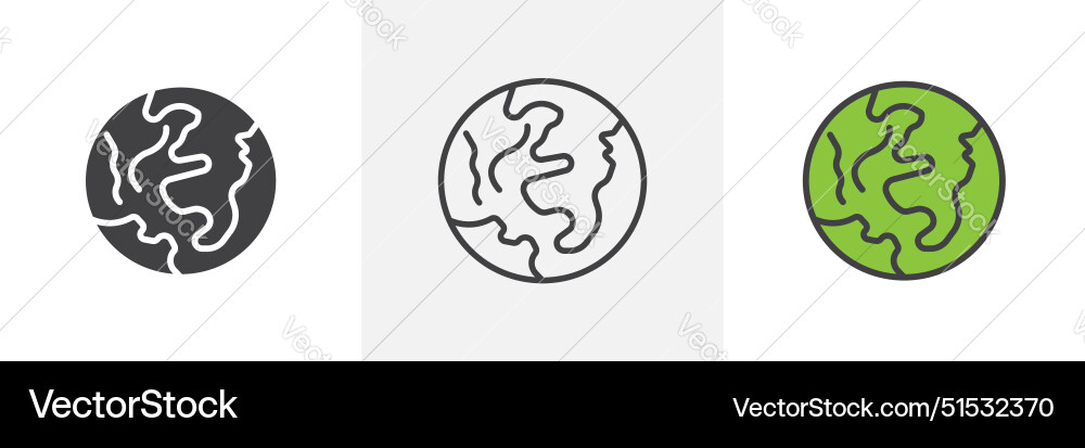 World icon set earth geography symbol globe Vector Image