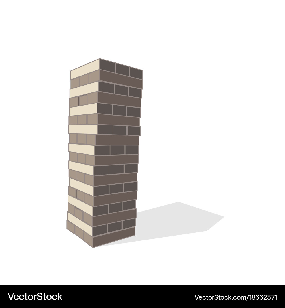 Block tower game isolated on white background Vector Image