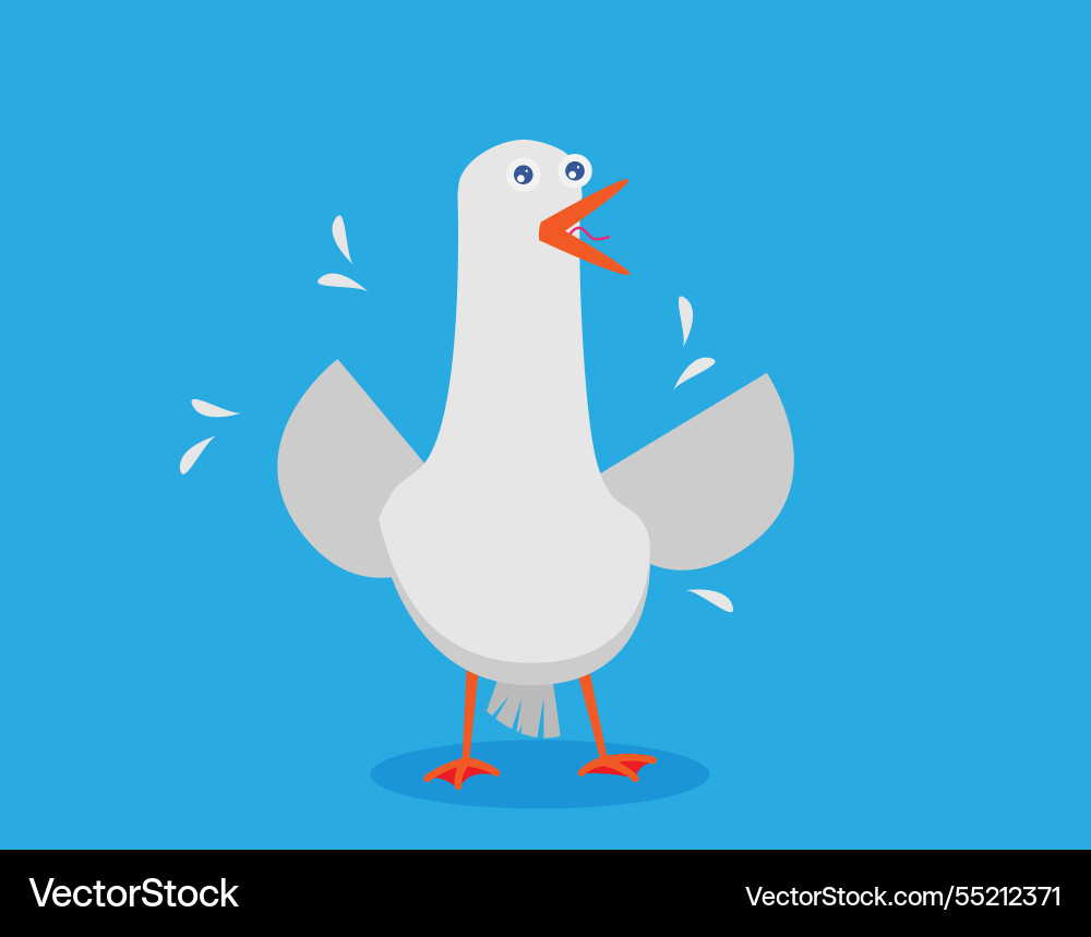 Cute bird flat design Royalty Free Vector Image
