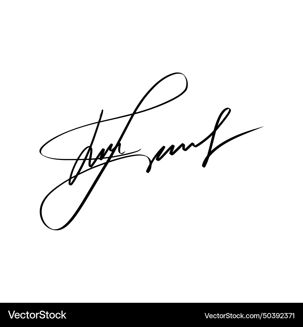 Handwriting autograph set personal fictitious Vector Image