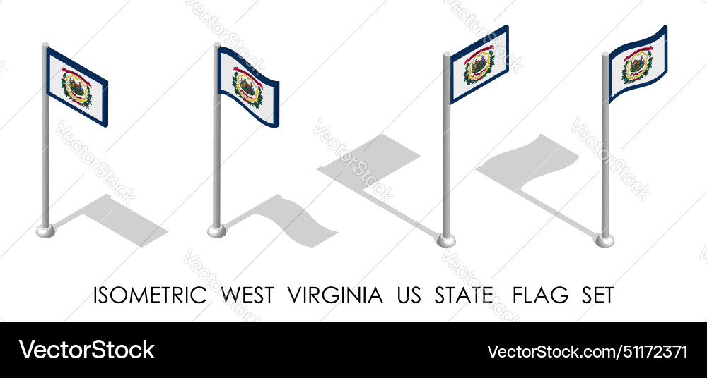 Isometric west virginia us state in static Vector Image