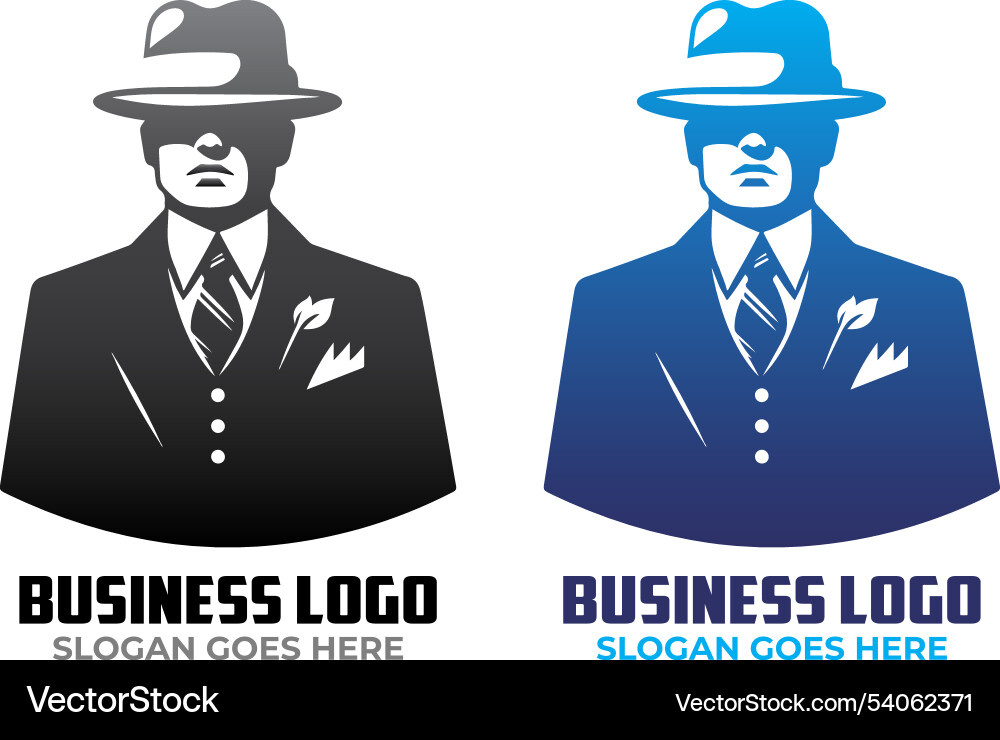 Mafia gangster logo design concept Royalty Free Vector Image
