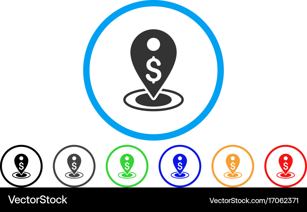 Money place rounded icon Royalty Free Vector Image