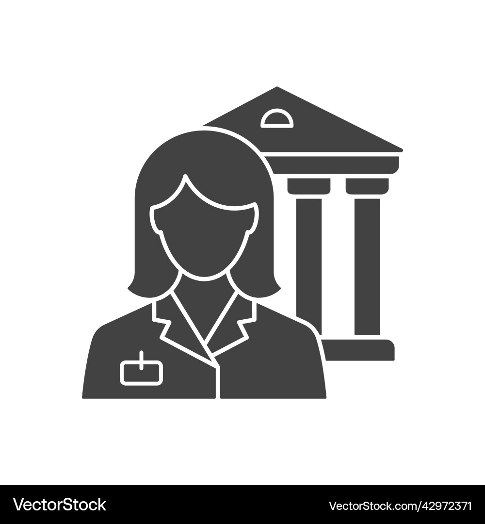 Museum curator icon on white background Royalty Free Vector