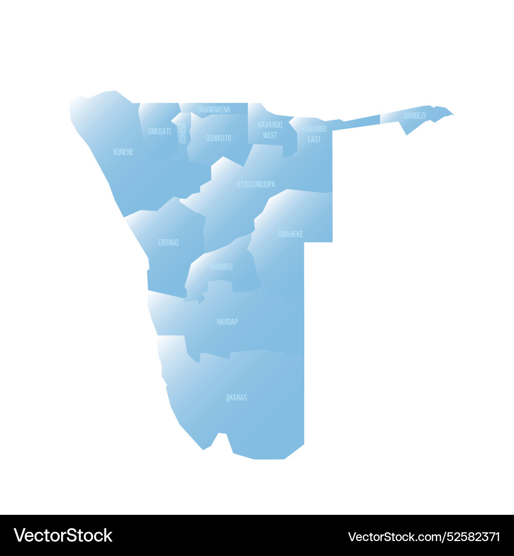 Namibia political map of administrative divisions Vector Image